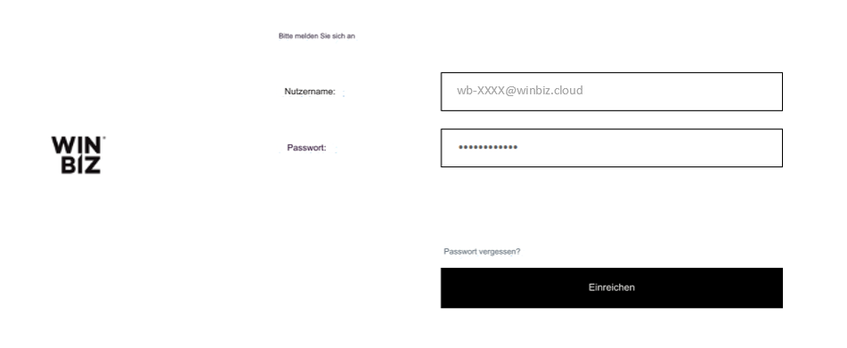 Anmelden bei Winbiz Cloud Onboarding – Winbiz Help Center